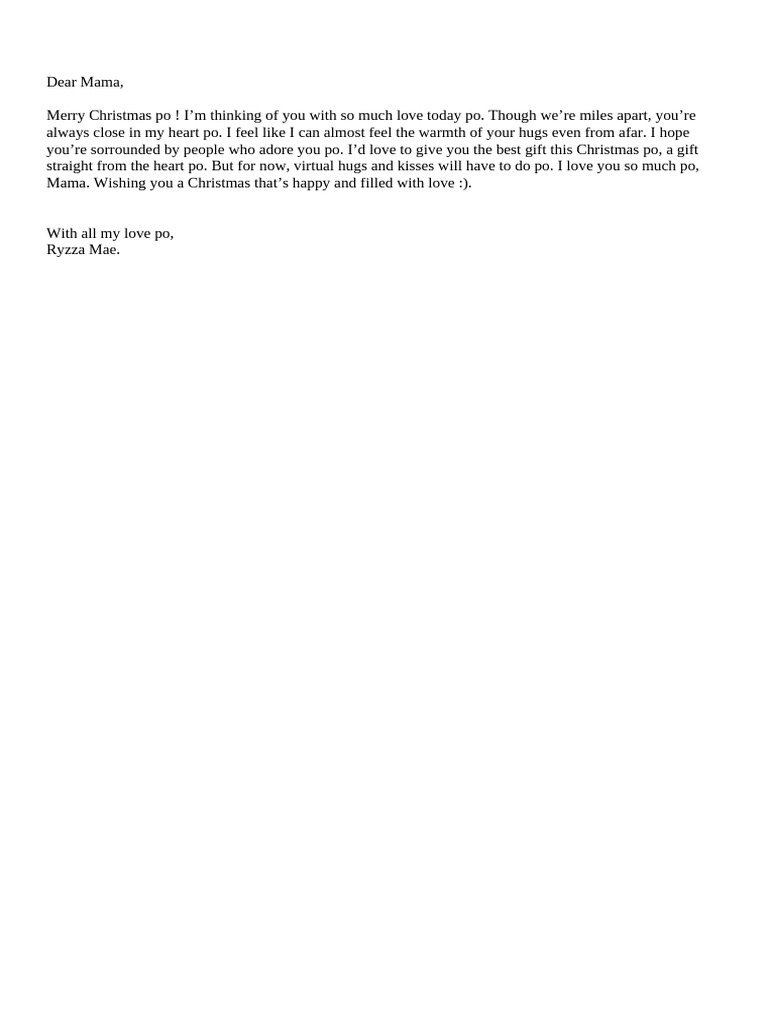 Letter For Mama | PDF