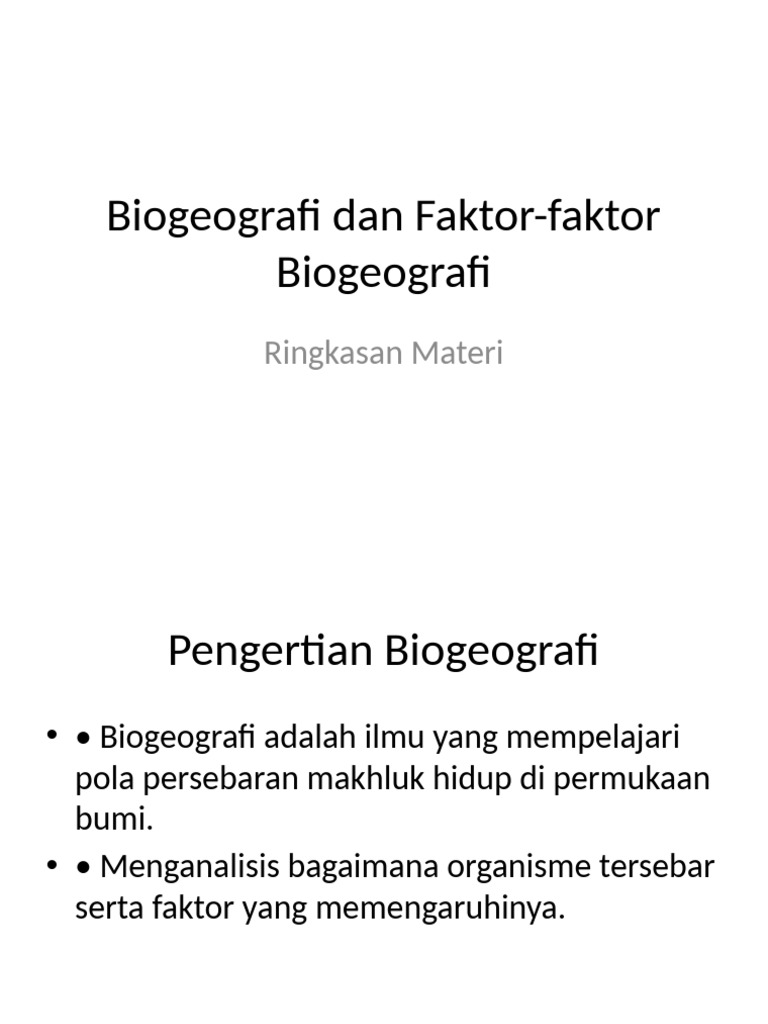 Biogeografi Dan Faktor Biogeografi | PDF