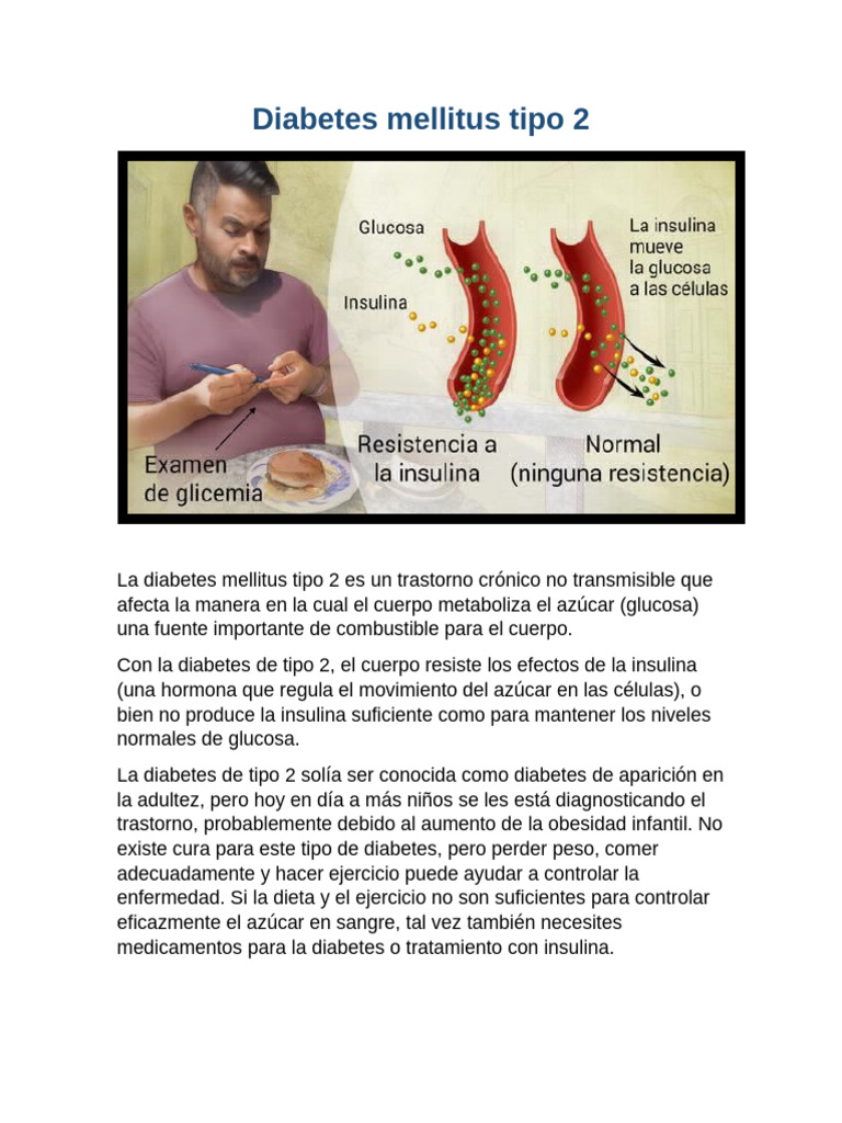 Diabetes Mellitus Tipo 2: Síntomas y Prevención | PDF | Diabetes | Insulina