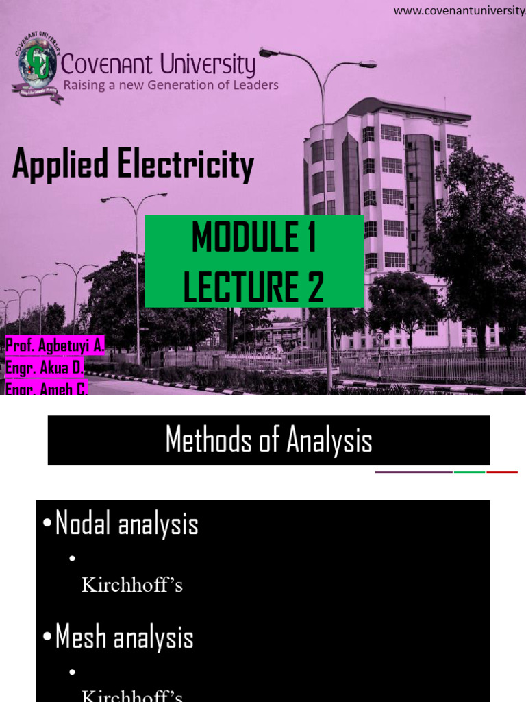 Module 1 - Lecture 2 Continue | PDF | Electrical Network | Electronics