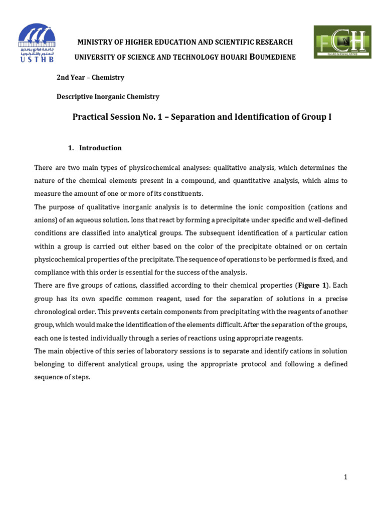 Lab01 Identification of Group I Cations 251010 210236 | PDF ...