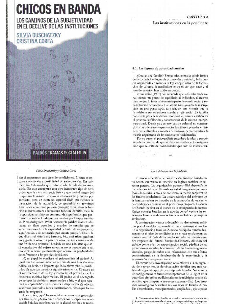 silvia-duschatzky-chicos-en-banda. Cap 4 | PDF | Escuelas | Ciencias del comportamiento