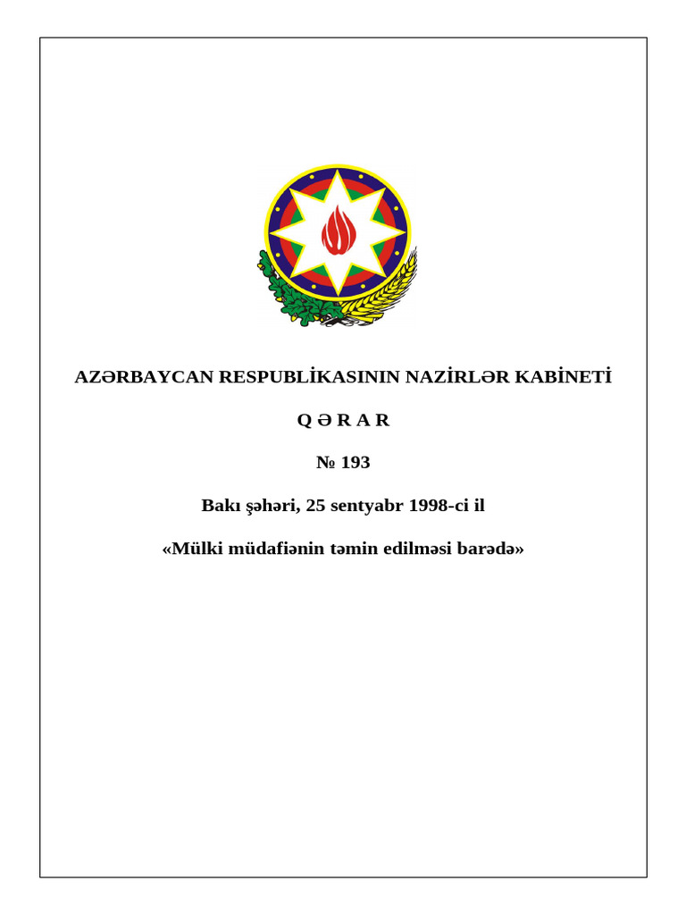 NK Qərar-193 | PDF