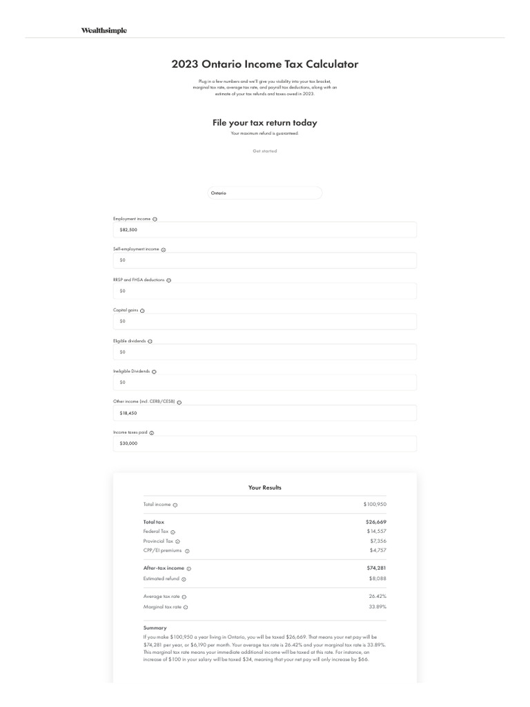 Wealthsimple Tax Pre-Cal 2024 | PDF | Tax Bracket | Taxes