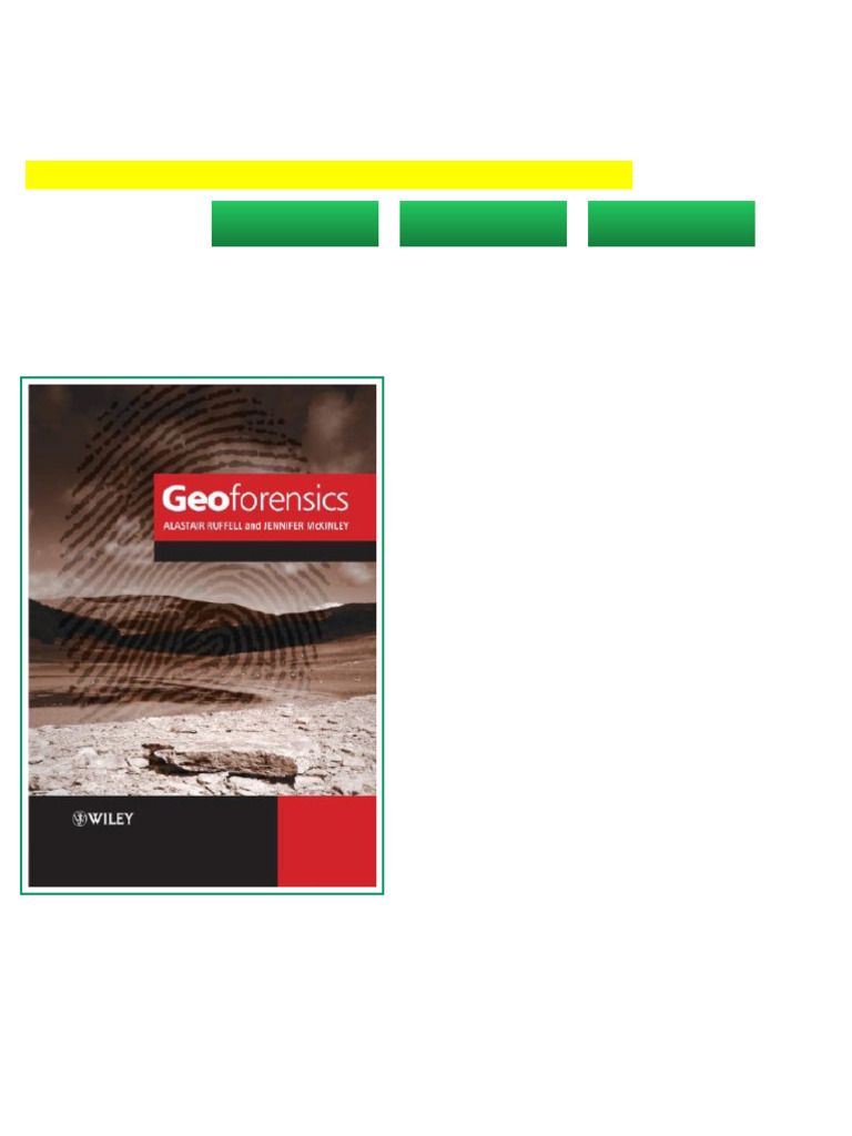 Geoforensics 1st Edition Alastair Ruffell digital download | PDF