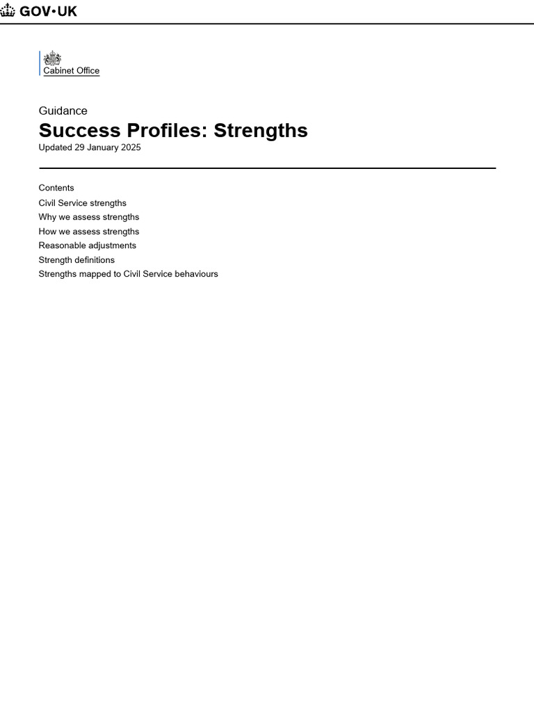 Civil Service Strengths Assessment Guide | PDF | Psychological ...