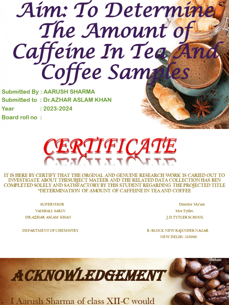 Aarush Sharma Chemistry Project | PDF | Caffeine | Stimulant