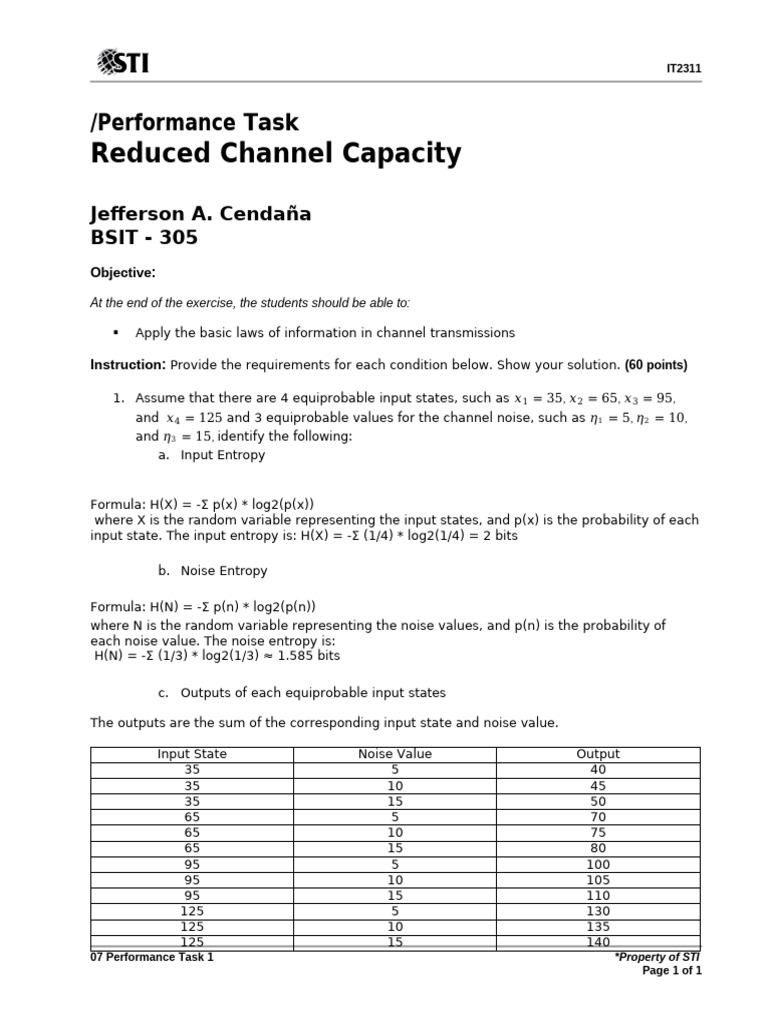 Reduced Channel Capacity Analysis | PDF | Computer Science | Mathematics