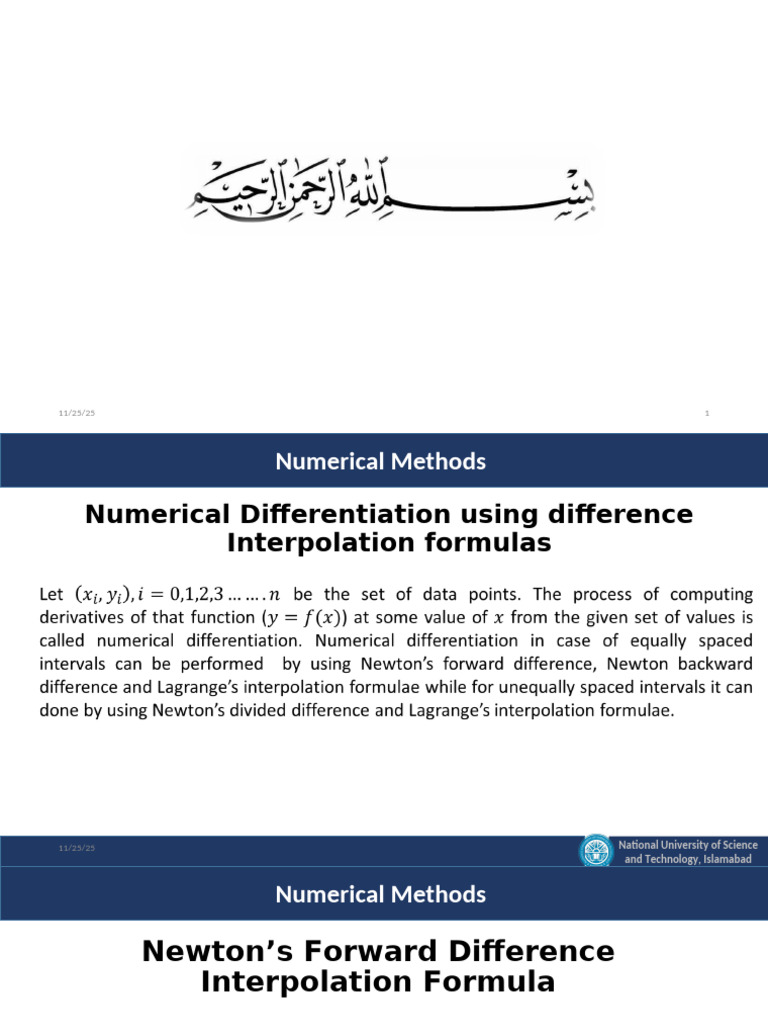 24 Numerical Differentiation | PDF | Numerical Analysis | Finite Difference