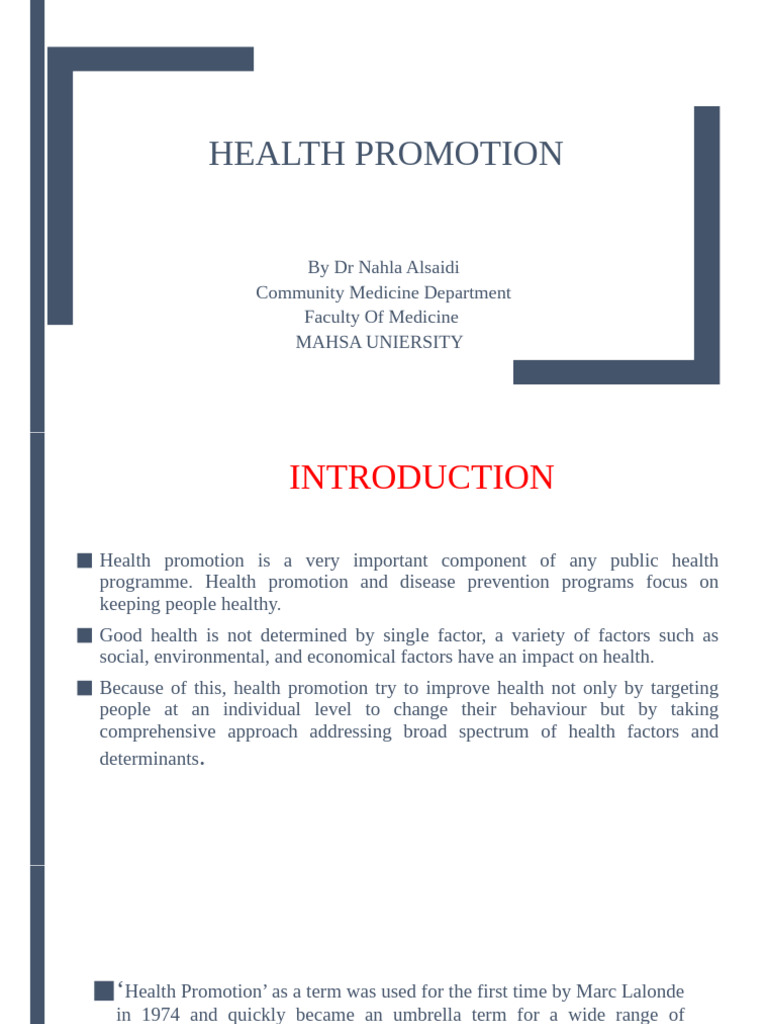 Understanding Health Promotion Strategies | PDF | Health Promotion ...