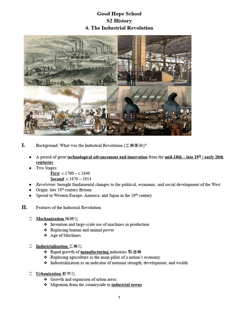 Overview of the Industrial Revolution | PDF | Industrial Revolution ...