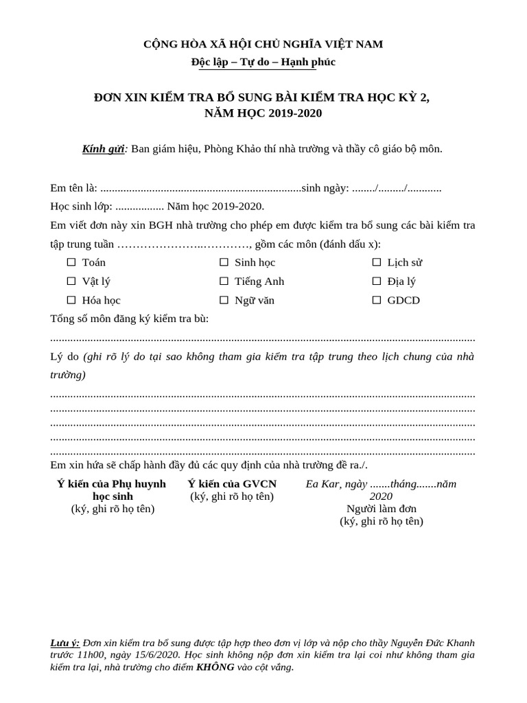 Mau Don Xin Kiem Tra Bu | PDF