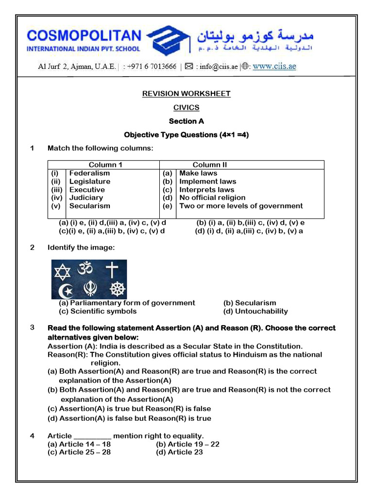 Civics Revision Worksheet | PDF | Legal Documents | Political Charters