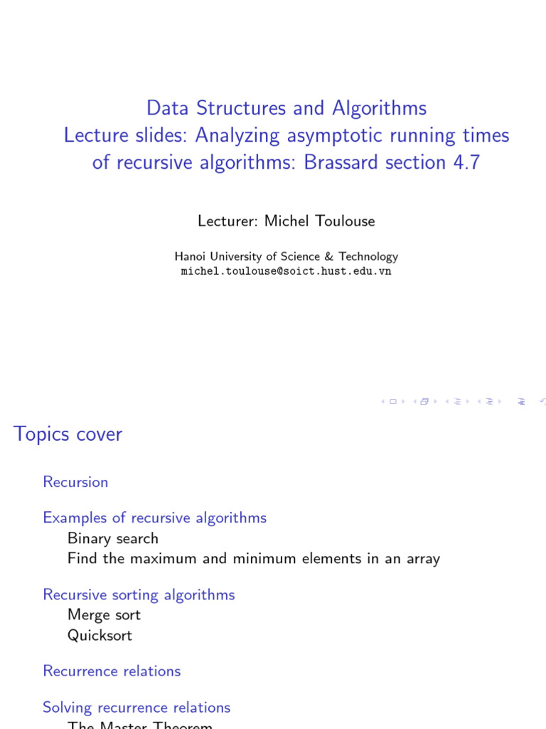 Recursive Algorithms and Analysis Techniques | PDF | Recurrence ...