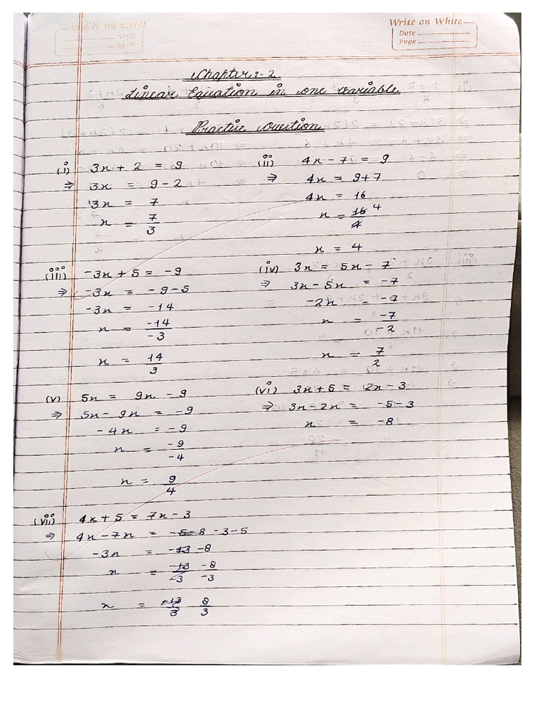 Class 8 (Linear Equations) | PDF
