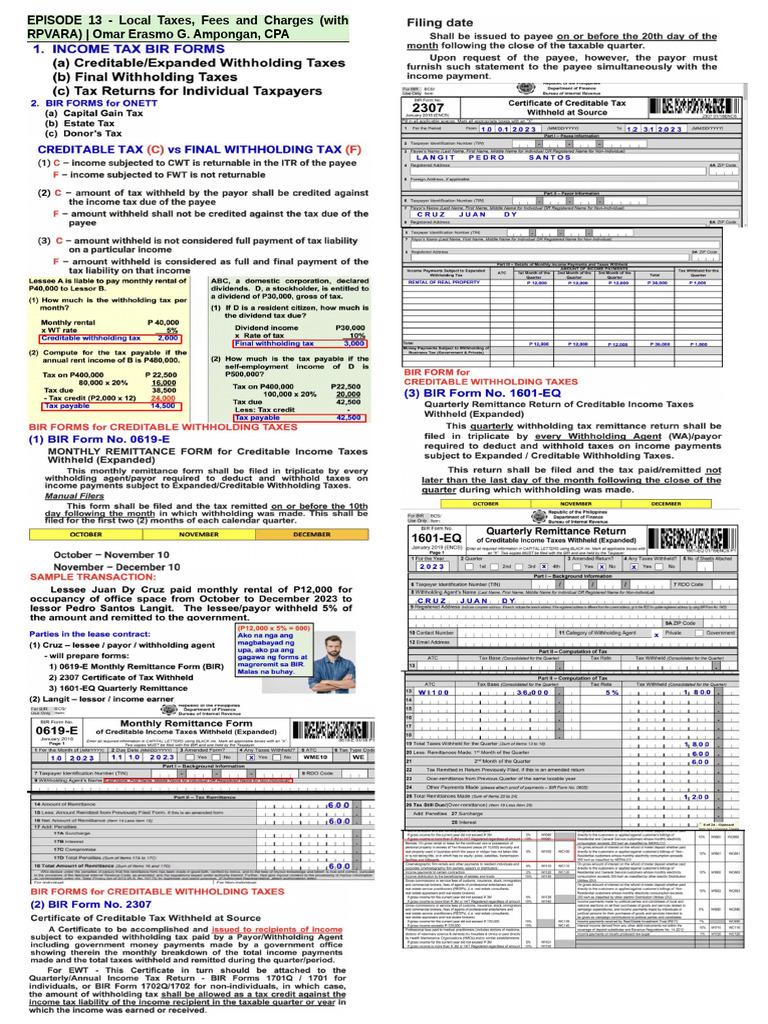 EPISODE 13 Local Taxes, Fees and Charges (With RPVARA) | PDF