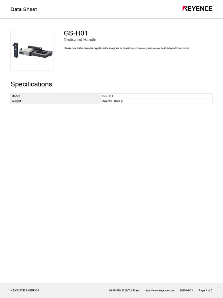 GS-H01 Dedicated Handle Data Sheet | PDF