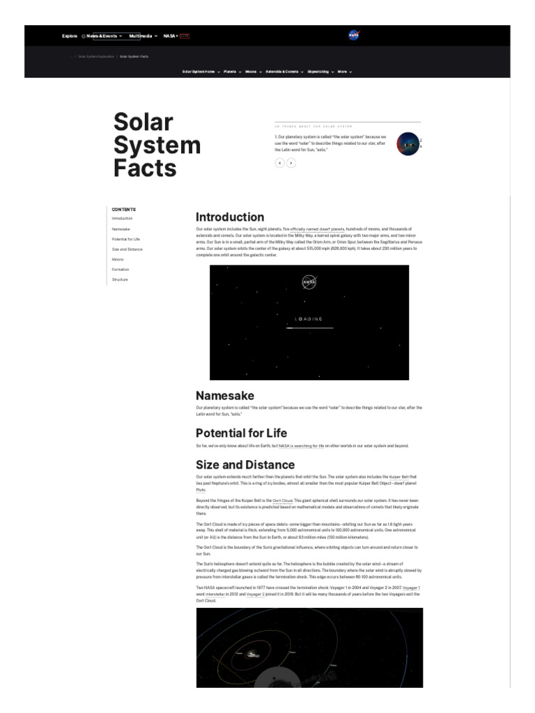 Science Nasa Gov Solar System Solar System Facts | PDF | Solar System ...