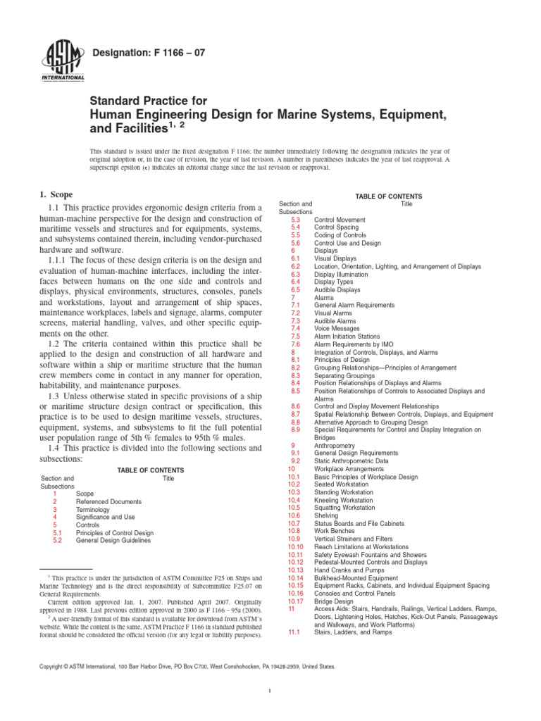 Human Engineering Design For Marine Systems, Equipment, and Facilities ...