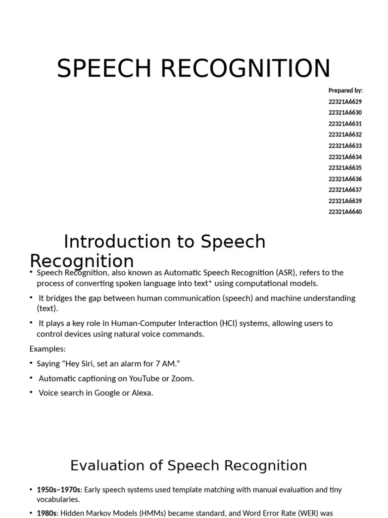 Speech Recognition | PDF | Speech Recognition | Deep Learning