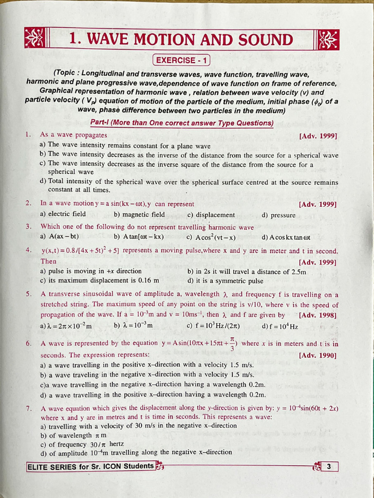 Wave Motion & Sound | PDF