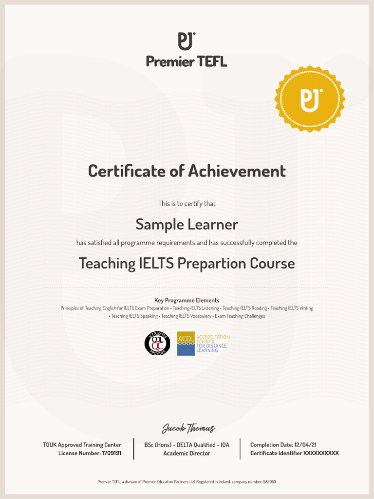 IELTS Certificate Sample | PDF
