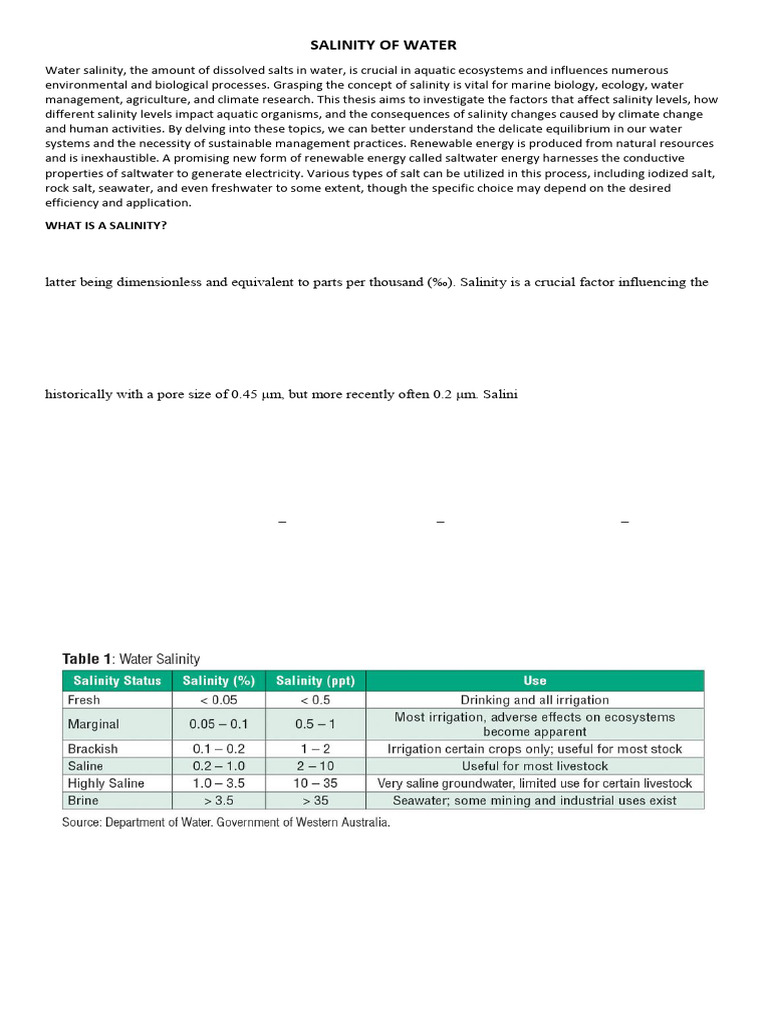 Salinity of Water | PDF | Salinity | Physical Geography