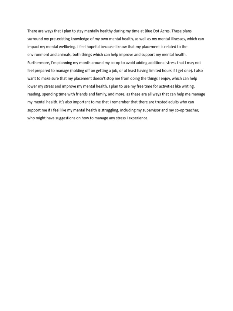 Mental Health Reflection | PDF