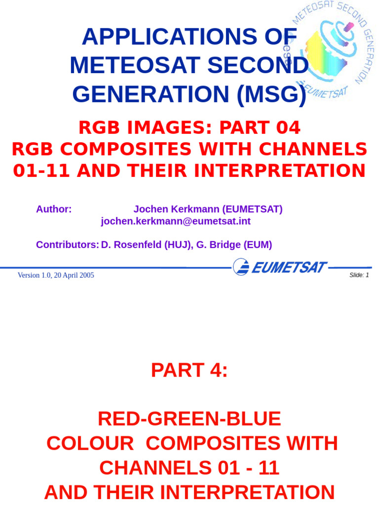 Applications of MSG RGB Images | PDF | Cloud | Rgb Color Model