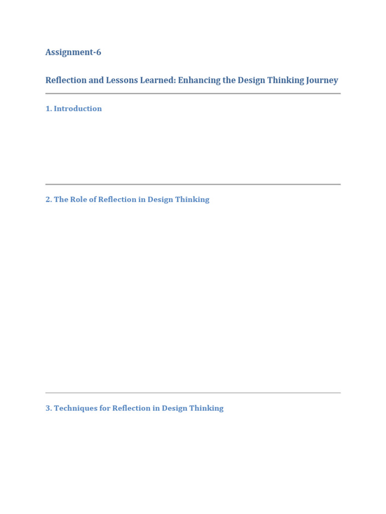 Design Thinking Reflection Strategies | PDF | Design Thinking | Usability