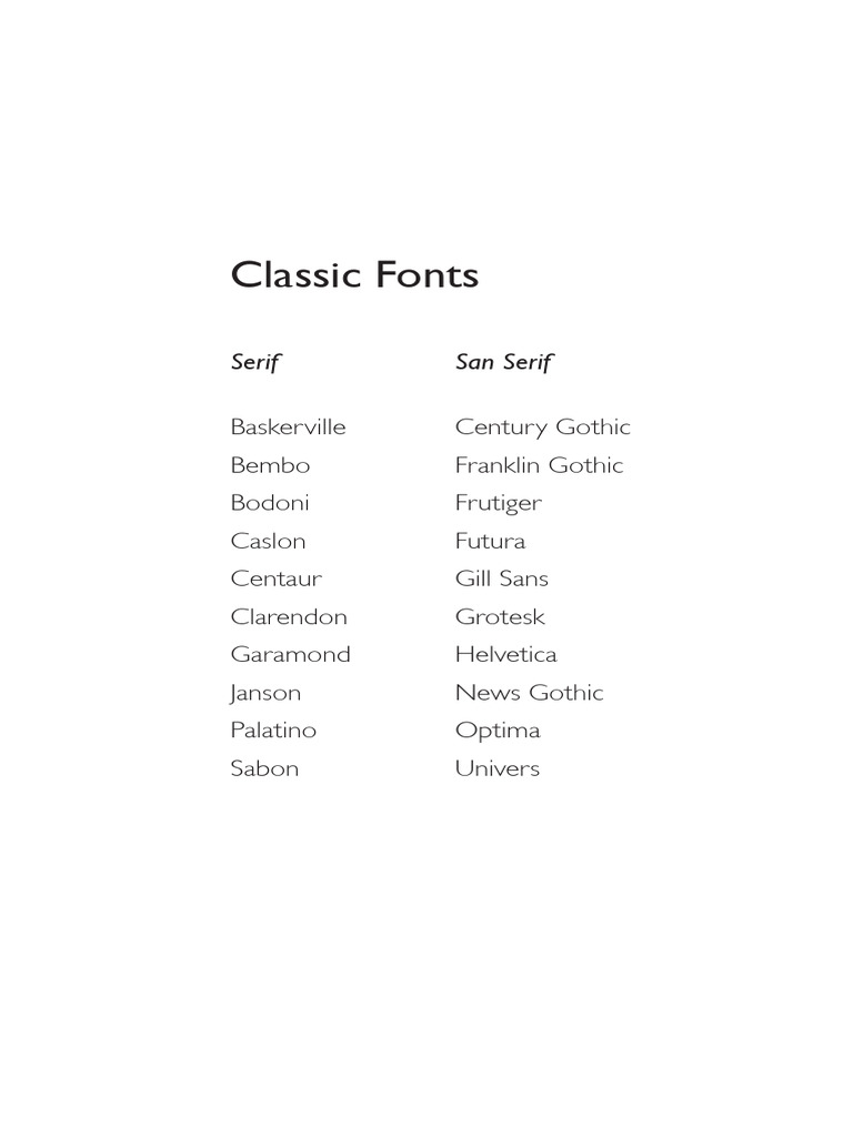 ClassicFont Choices | PDF
