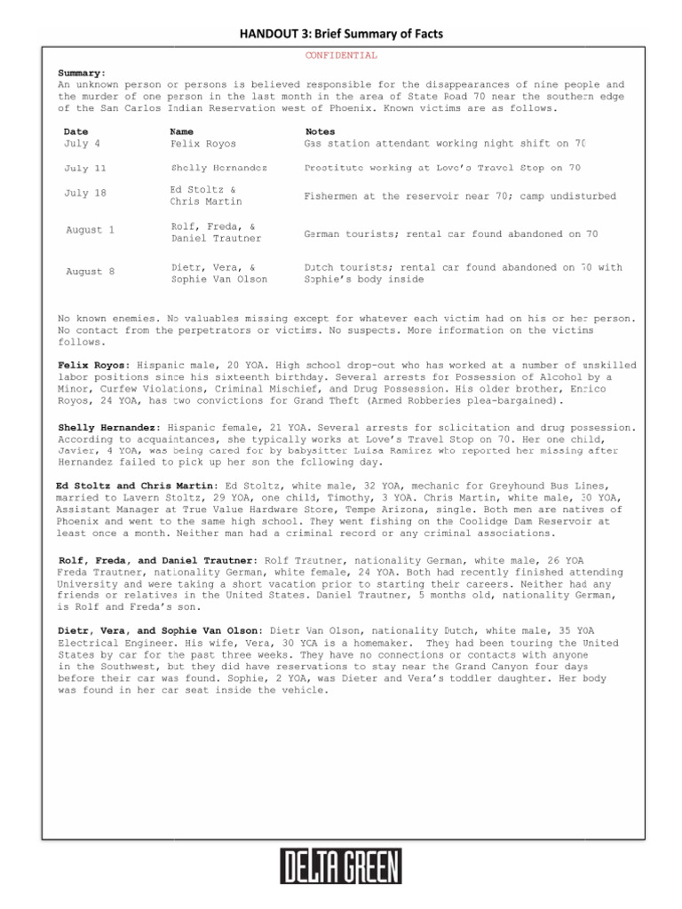 Handout 3 - Brief Summary of Facts - Holly Edits | PDF