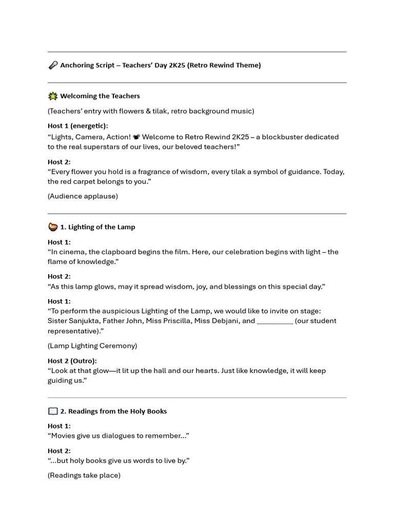 Final Anchoring Script | PDF