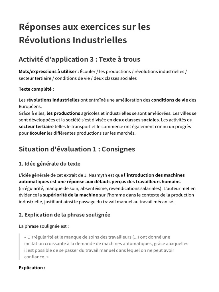 Impact des Révolutions Industrielles | PDF | Révolutions | Révolution ...
