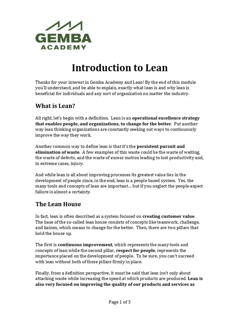 Intro to Lean 2016 Overview | PDF | Business