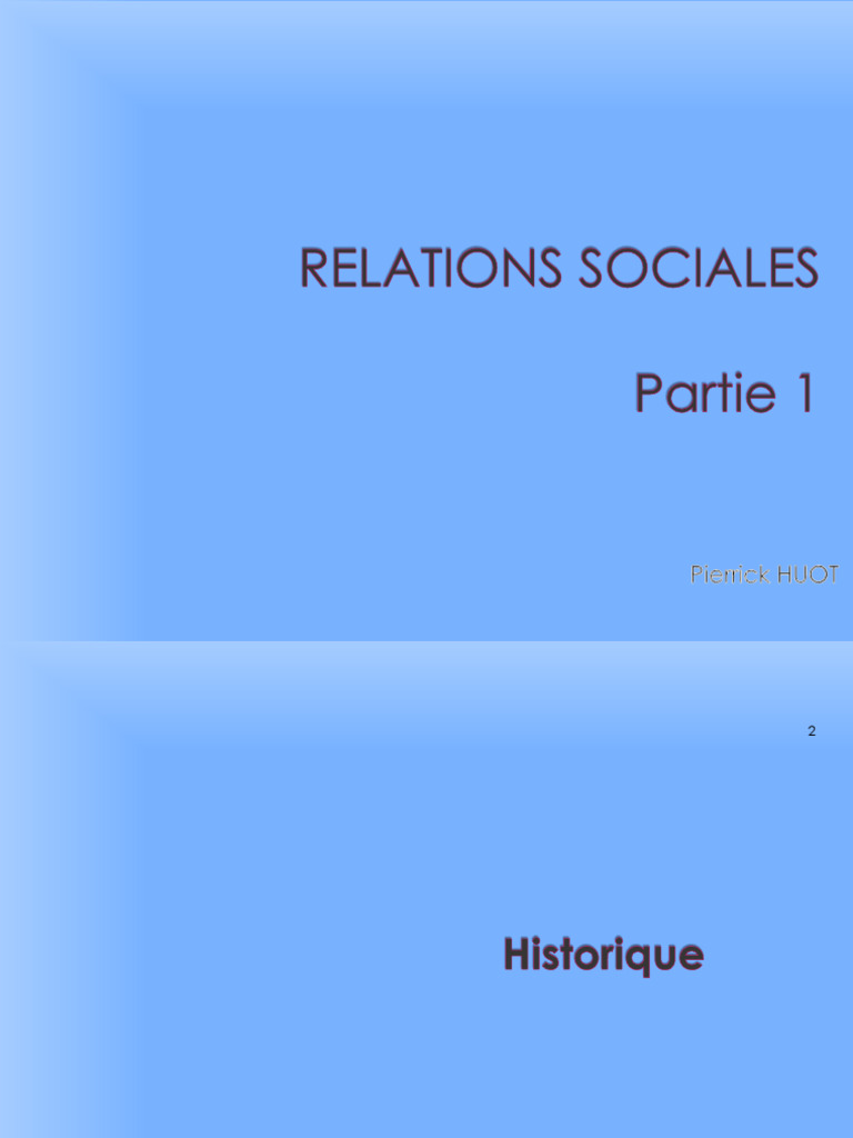 Évolution des relations sociales en France | PDF | Organisations ...