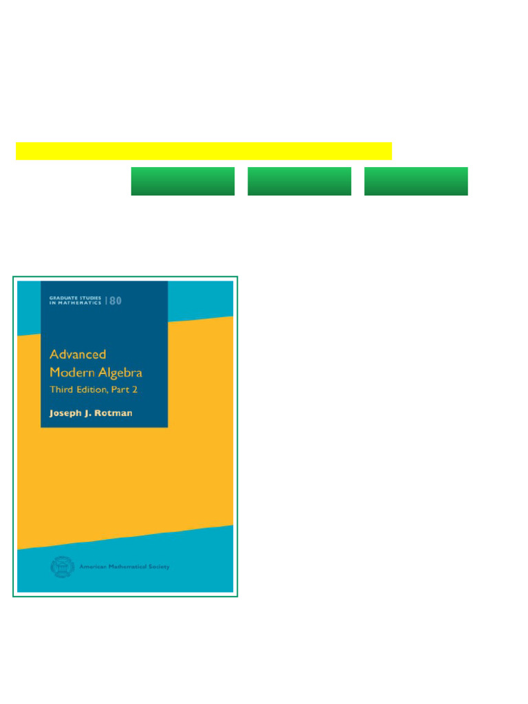 Advanced Modern Algebra Part 2 3rd Edition Joseph J. Rotman online pdf | PDF | Ring (Mathematics ...