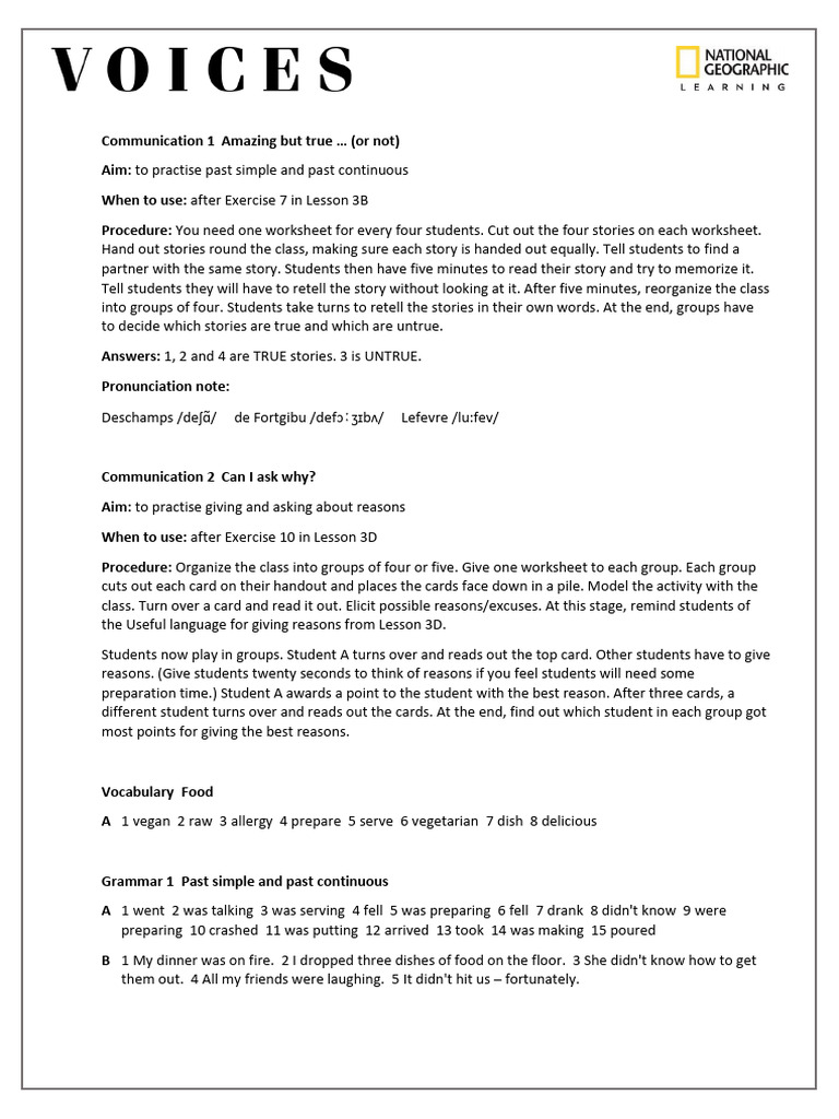 Unit 3 Worksheet & Answer Key Guide | PDF | Human Communication ...