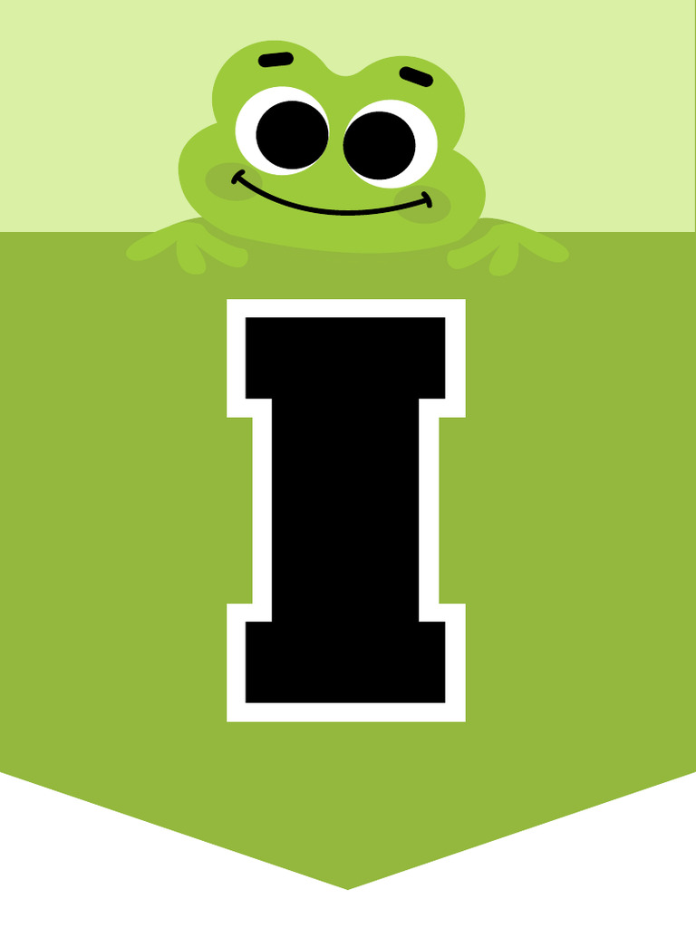 Frog Alphabet Classroom Bunting in Green Illustrative Style | PDF