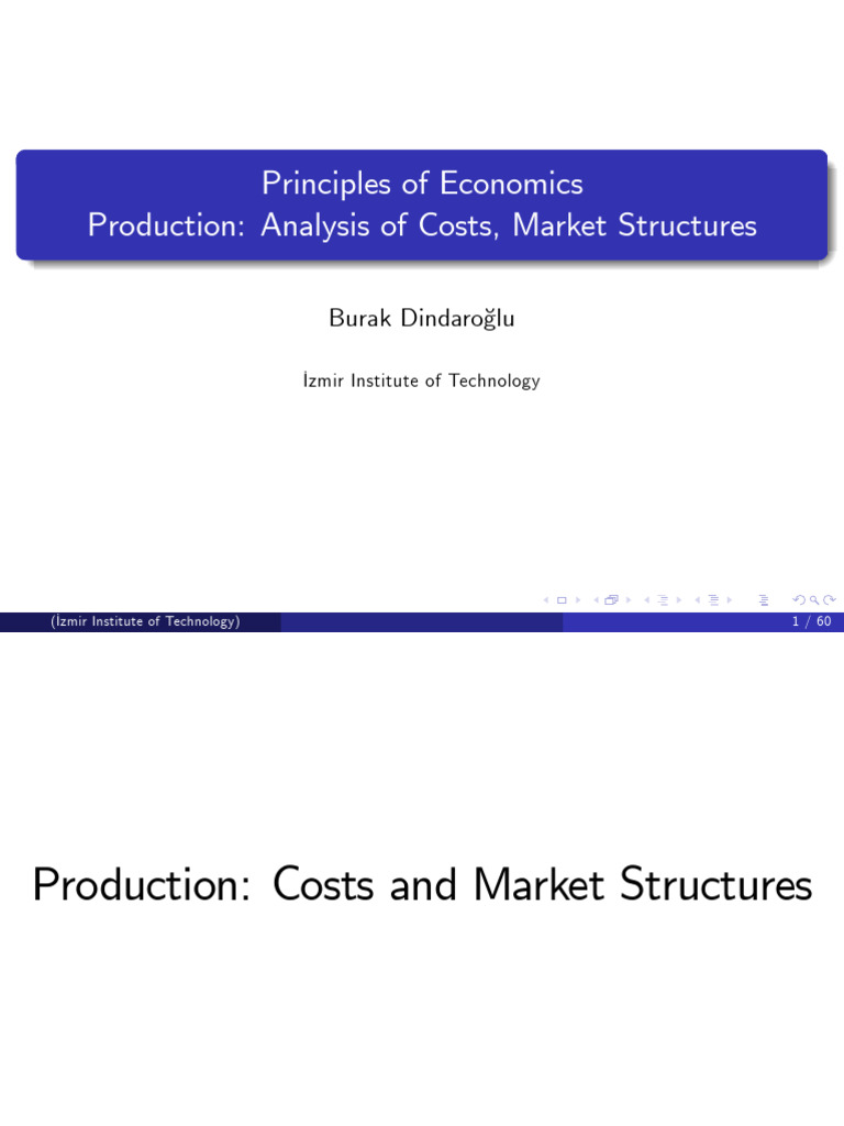 Economics of Production and Market Costs | PDF | Oligopoly | Marginal Cost