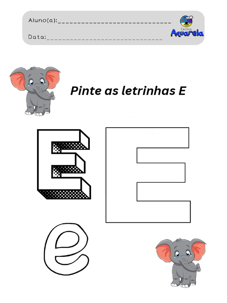 Atividade Letra E Elefante | PDF