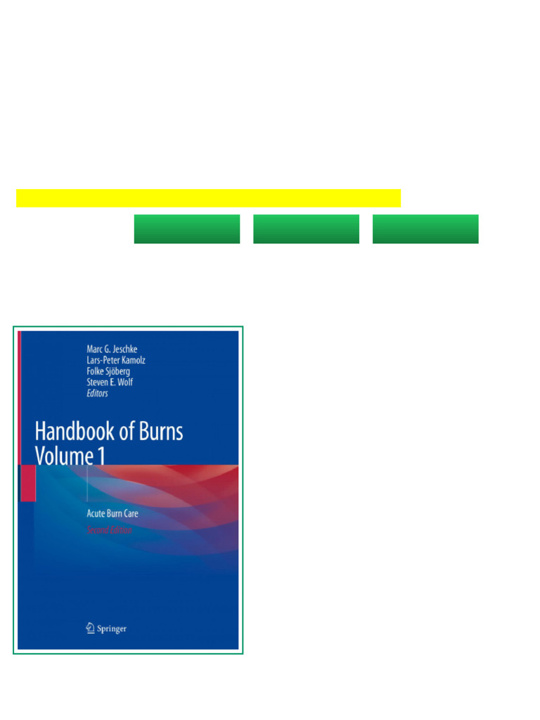 (Ebook) Handbook of Burns Volume 1: Acute Burn Care by Marc G. Jeschke ...