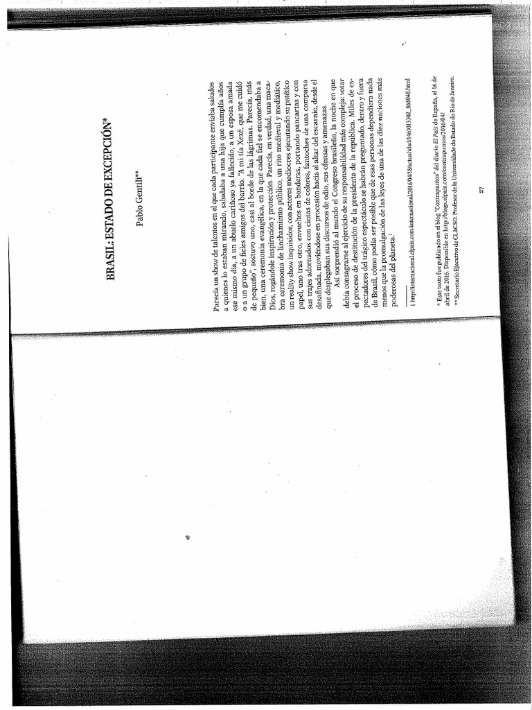 Gentilli - Golpe en Brasil | PDF