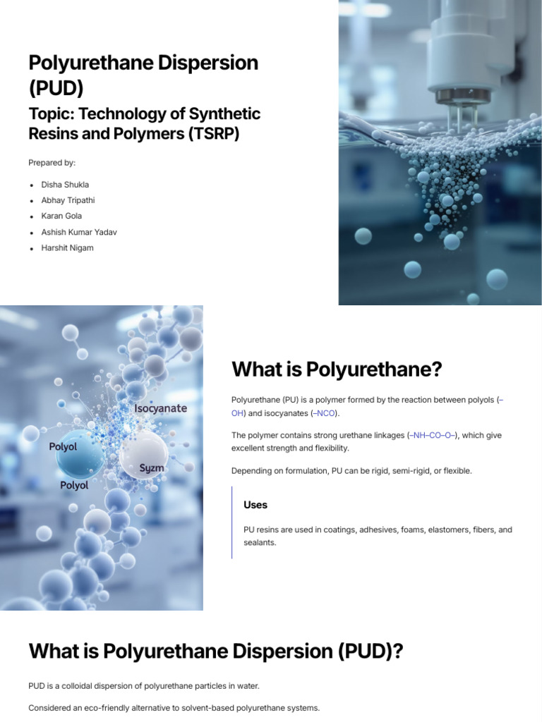 Polyurethane Dispersion | PDF | Polyurethane | Amorphous Solid