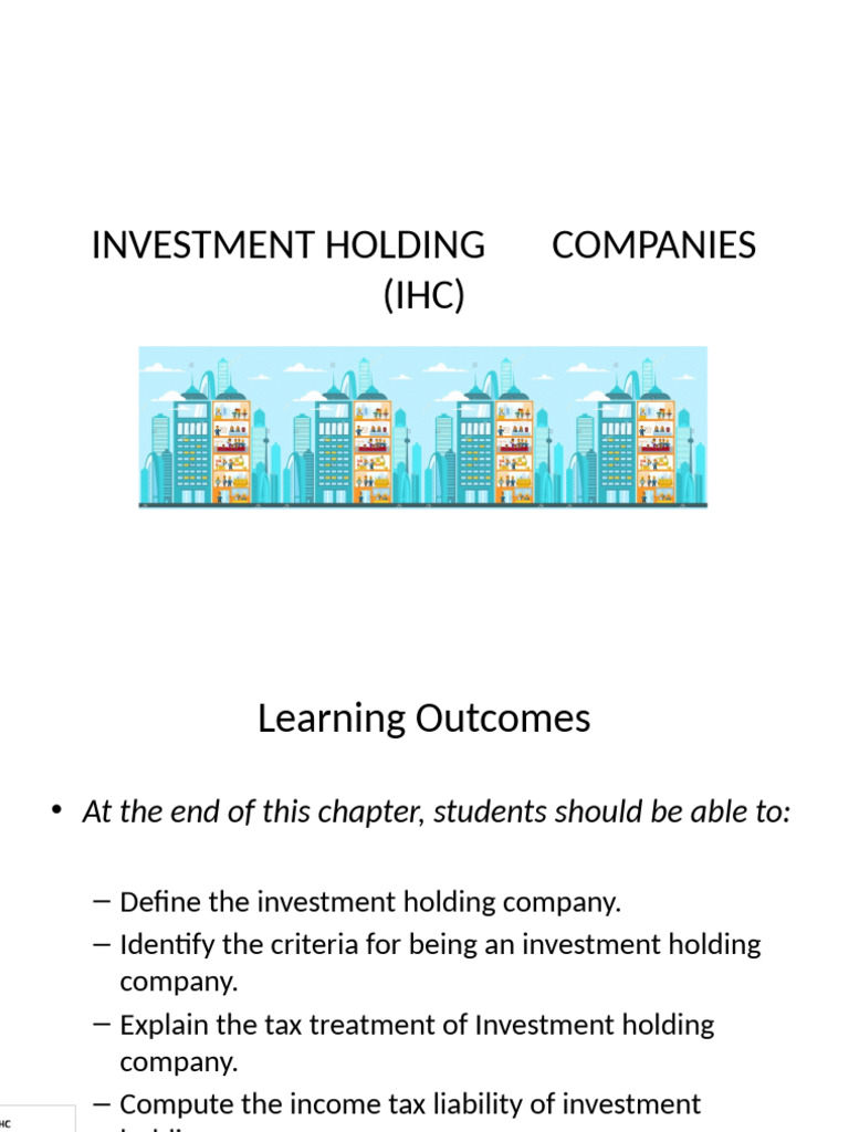 Investment Holding Companies Overview | PDF | Taxes | Income