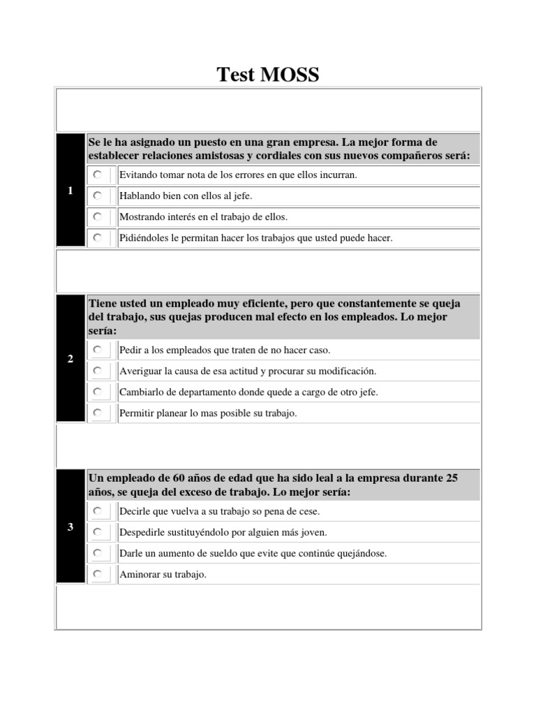 Test MOSS | PDF