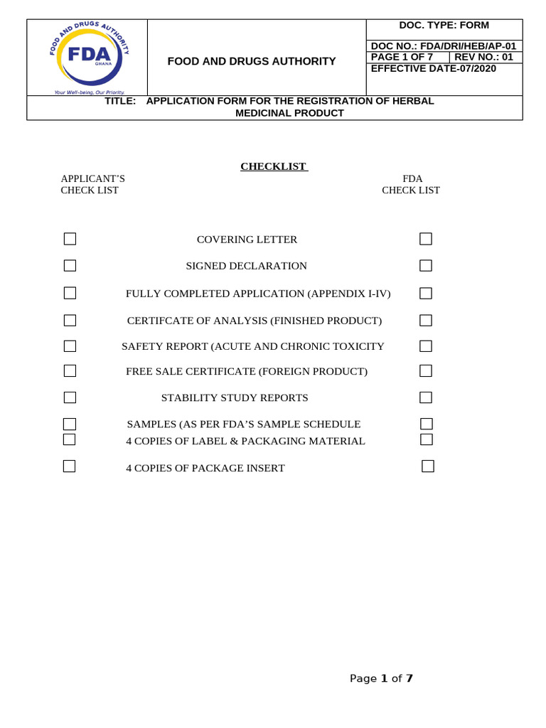 Application Form For Registration of Herbal Medicinal Product 2 2 | PDF ...