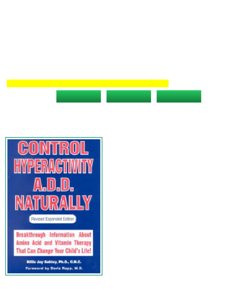 (Ebook) Control Hyperactivity A.D.D. Naturally: Breakthrough Information About Amino Acid and ...