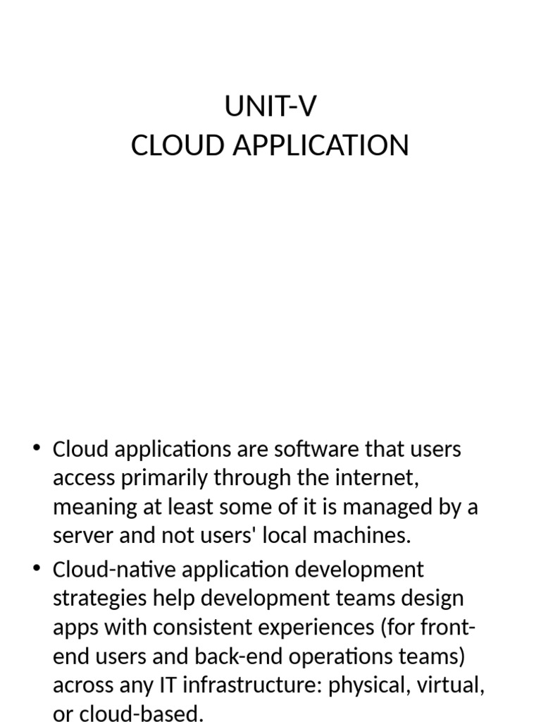 UNIT-V Cloud Computing Computer Science | PDF | Cloud Computing ...