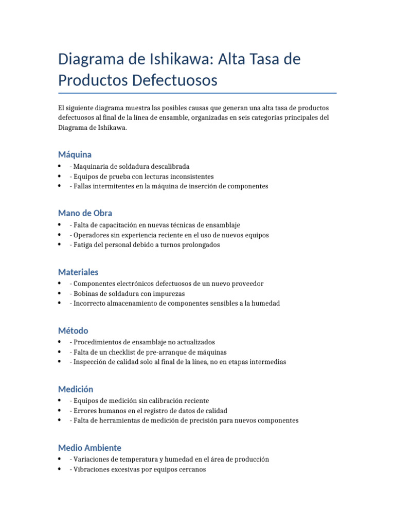 Diagrama Ishikawa (1) | PDF